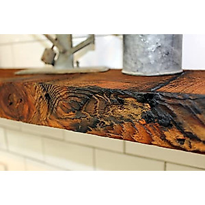 Modern Timber Craft Reclaimed Wood Mantel Shelf | Easy-to-Install | Steel Angle Brackets Included | Rustic Decoration | 2" Thickness | 78" L x 8" D, Oiled