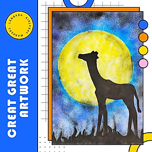 LANBABA Kid Spray Paint Electric Washable Airbrush Marker Set With 20 Colored Markers For School And Home, Color Wonder Mess Free Coloring Air Brush Sprayer Arts And Crafts For Kids Ages 8-12 4-8 (Bl)