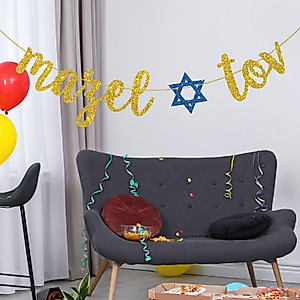 Helewilk Mazel Tov Banner, Bar Mitzvah/Jewish Decoration/Engagement/Wedding Party Decoration