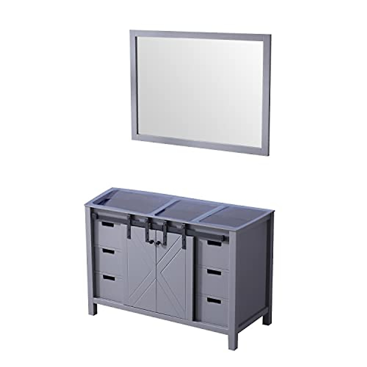 Lexora Home Marsyas 48" Single Vanity with Mirror in Dark Gray