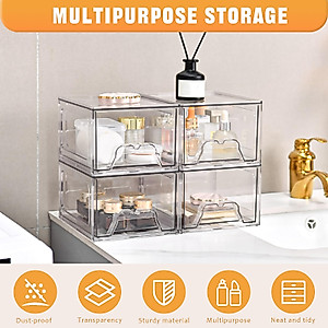 Stebopum Clear Acrylic Makeup Storage Organizer, 3 Pack Stackable Perfume Organizer with Detachable Stands, Dustproof Cosmetic Display Cases with Magnetic Door for Vanity, Bathroom Countertop