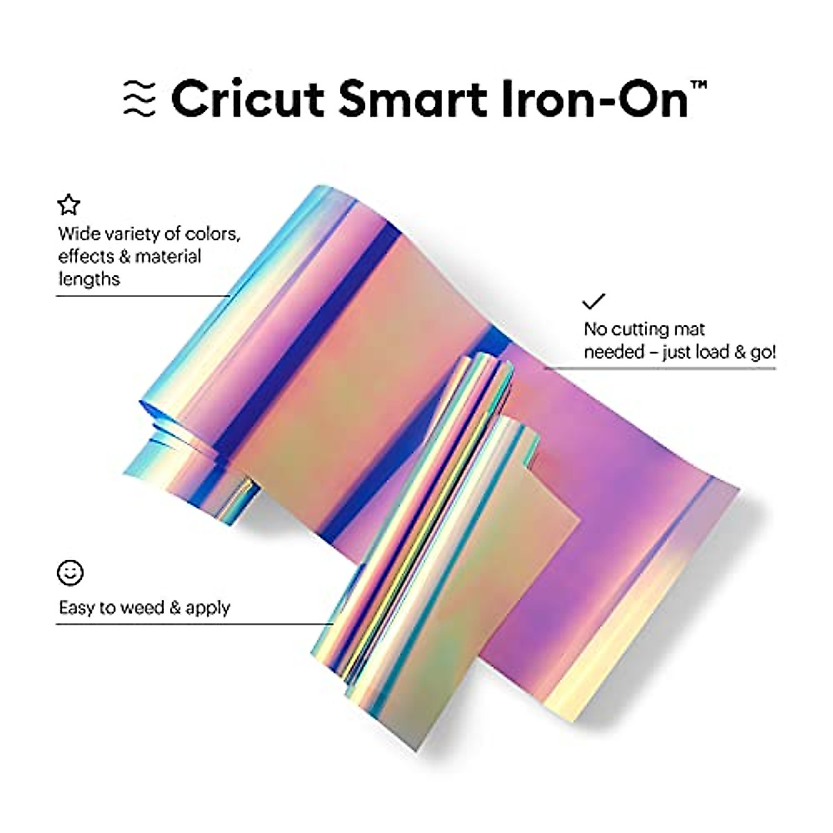 Cricut Smart Holographic Iron On Vinyl (13 in x 9 ft), Heat Transfer Iron On Vinyl for DIY Crafting, Stickers & Designs for Apparel, Easy Cut & Weed, Cricut Explore 3 & Maker 3, Translucent Blue