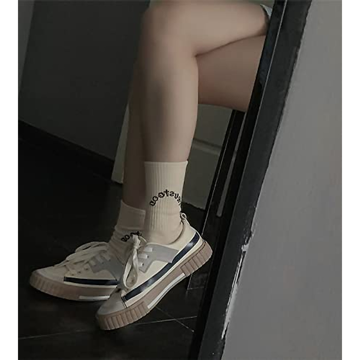 LifeShine 2 Packs Fashion Socks Sunday Service Trust God and Jesus is King Tube Cotton Double Yarn Socks for Men Women