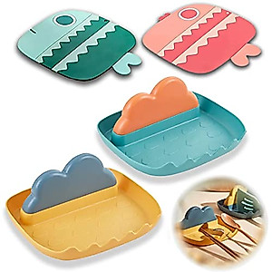 Spoon Rest with Pot Lid Holder, kitchen gadget set, used in kitchen neat cutlery-Multi-set (cloud)
