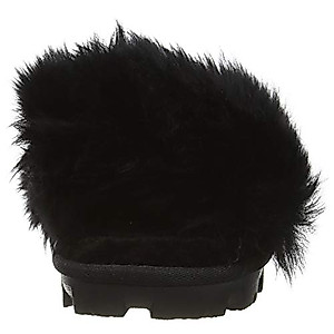 UGG Women's Fuzzalicious Slipper, Black, 5