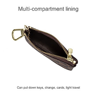 Veki Coin Purse Change Mini Purse Wallet With Key Chain Ring Zipper for Men Women Fashionable Bag Pendant Leather Classic Clutch (White)