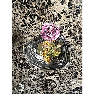 UTowels Mechanical Wind-up Music Box with LED Lights Transparent Acrylic Melody Castle in The Sky Carrying You (Heart & Pink Rose)