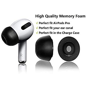 BLLQ Medium Size Foam Ear Tip Compatible with Apple AirPods Pro, Memory Foam Ear Tips, Fit in Case,with Built-in Dust-Guard Net,Noise Cancelling,Comfortable, Medium 2 Pairs
