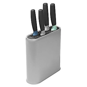 Berghoff LEO Polypropylene (PP) Universal Knife Block 9"x 9.25" x 3" Grey Anti-skid Base Two-tone Knife Insert Store up to 8 knives Space-efficient