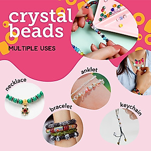 Incraftables Crystal Beads for Bracelets 1200pcs 24 Colors. Bicone Crystal Glass Beads for Jewelry Making Bulk (6mm). Best Faceted with Elastic String. Small Bead Bracelet for DIY Crafts