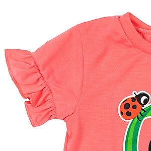 CoComelon JJ Yoyo Tomtom Infant Baby Girls Peplum T-Shirt and Bike Shorts Outfit Set Pink 12 Months