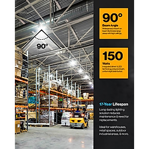 Sunco UFO LED High Bay Light, Lighting for Warehouse, 6000K Daylight Deluxe, 150W, 21000 LM, 100-277V, Dimmable 0-10V, IP65 Waterproof, Super Bright, UL 2 Pack