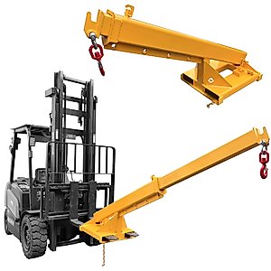 HQHAOTWU Forklift Jib Boom Crane Industrial Forklift Telescoping Jib Boom 6600lbs Capacity Hoist Jib Boom Hook Double Fork Design 63'' Up to 98'' Adjustable Crane Boom Mobile Crane Hoist Jib
