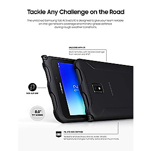 Samsung Unlocked Galaxy Tab Active2 Water-Resistant 8” Rugged Tablet |16GB & LTE | Biometric Security (SM-T397UZKAXAA), Black