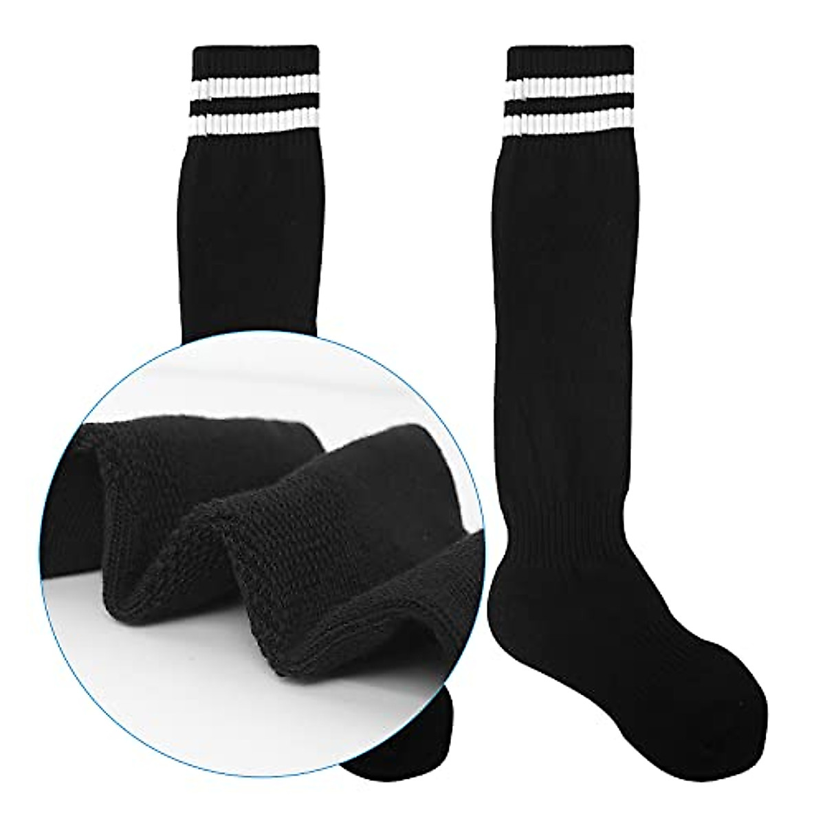 Aoneky Big Kids age 8+ and Youth Long Soccer Socks (Black)