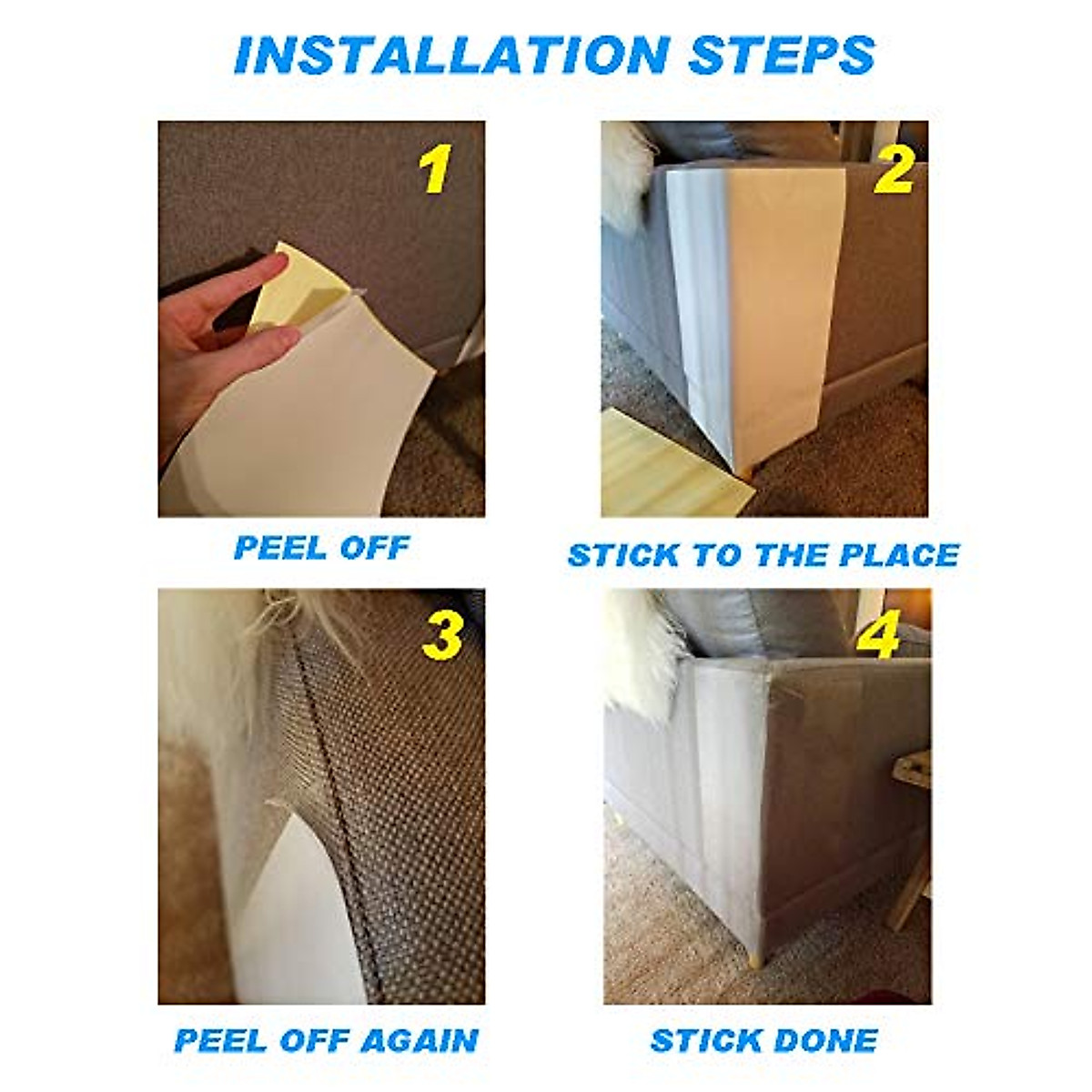 Anti Scratching Tapes, 10pcs Furniture Protectors For Cats, 0.1mm Cat Couch Protector, Clear Double Sided Cat Scratch Deterrent Tape for Furniture, Couch, Sofa, Chair and Leather, Cat Training Tape