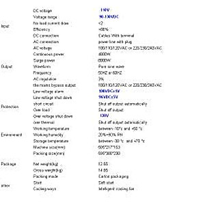 GOWE 4000W DC110V Off Grid Pure Sine Wave Solar or Wind Inverter, City Electricity Complementary Charging function with LCD Screen