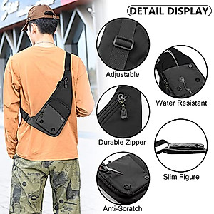 LPPJY Sling Bag Chest Shoulder Backpack Crossbody Bags for Men Women Casual Daypack Travel Outdoors (Grey)