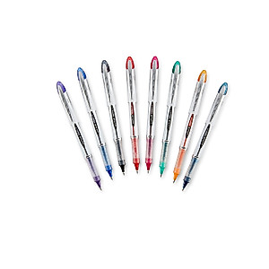 uniball Vision Elite Rollerball Pens with 0.5mm Micro Point Pen Tips, Assorted, 8 Count - Uni-Super Ink is Smooth, Vibrant, and Protects Against Water, Fading, and Fraud