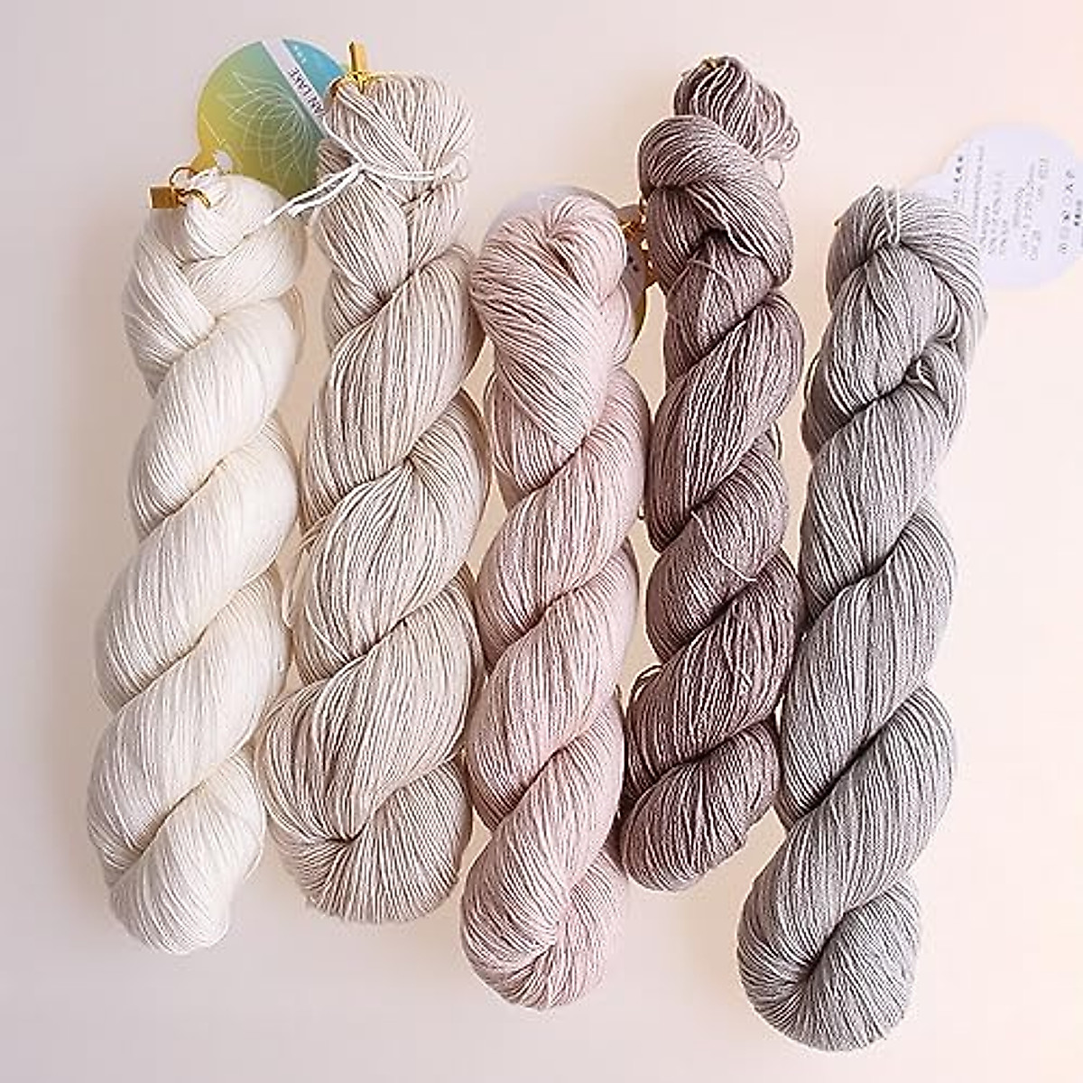 Lotus Yarns Swan Lake Lace Weight 50% Cashmere 40% Fine Wool 10% Angora Blended Hand Knitting Yarns for Comfortable Baby and Adult Clothing for Fashion Garment Baby Clothe (34-Camel Brown)