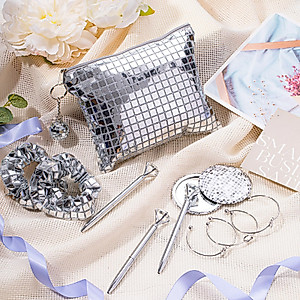 Reginary 30 Pcs Disco Bachelorette Last Disco Party Favors Makeup Bag Hair Scrunchies Compact Mirror Love Knot Bracelet Diamond Pen for Last Rodeo Bridal Shower Bridesmaid New Year 80s 90s Gifts