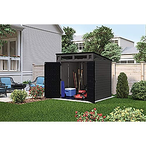 Suncast BMS7780 7' x 7' Modernist Resin Outdoor Storage Shed, No Size, Peppercorn