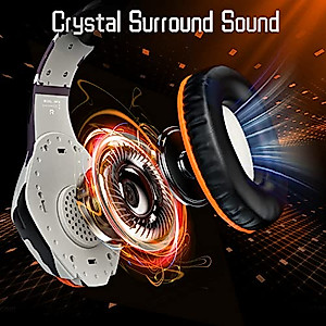 Gaming Headset for PS4 PS5 PC, Over Ear Xbox One Switch Headphones with Surround Sound, Noise Cancelling Mic