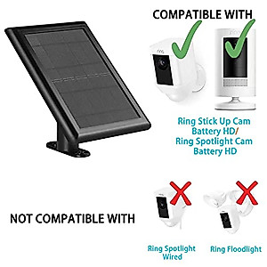 Solar Panel, 2.4W Solar Panels for Ring Stick Up Cam/Ring Spotlight Cam Battery/Spotlight Cam Plus/Spotlight Cam Pro/Blink XT/ XT2 Outdoor Wireless Security Camera with 13FT Micro USB C Cable