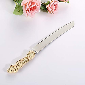 TANG SONG Vintage Style Wedding Cake Knife and Serving Set Wedding Cake Knife (Set of 2)