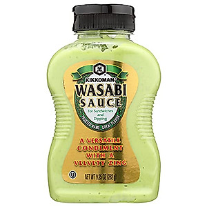 Kikkoman – Wasabi Sauce Great for Sandwiches & Dipping - All-Purpose Seasoning Spiciness Dishes Sushi, Sashimi – Sealed Packed Bottle - 9.25 oz (Pack of 1), Green