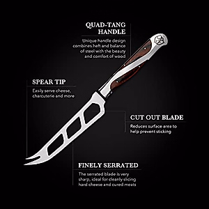 Hammer Stahl 5-inch Cheese and Tomato Knife | Cheese Knife That Cuts All Cheese Types | Soft Cheese, Hard Cheese | Durable Pakkawood Handle | Perfect for Cutting, Slicing, and Serving | Fruit Knife