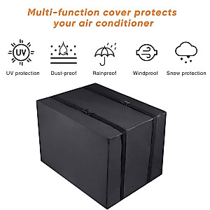 Window Air Conditioner Cover Outdoor, Luxiv Outside Window AC Unit Cover Black Dust-proof Waterproof Outdoor AC Protection Insulation Defender (17Wx12Dx13H)