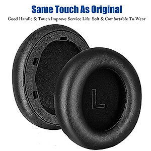 JULONGCR Life Q30 Ear Pads Replacement Pads Soundcore Life Q35 Earpads Cushions Cover Cups Parts Compatible with Anker Soundcore Life Q35 / Q30 Headphones. (Black)