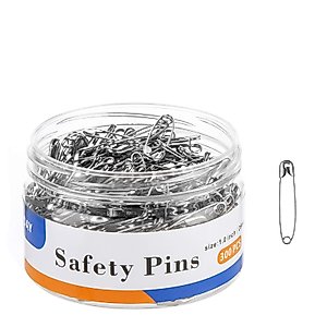 A+DAY Small Safety Pins 1.0 Inch (26mm), Size 0, 300-Count, Nickel Finish