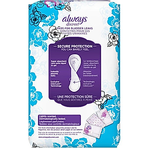 Always Discreet, Incontinence Light Pads, 3 Drops, 30 Pads each (Value Pack of 4)