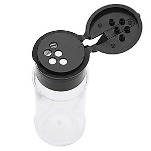 Aislor 10 Pack 100ml Plastic Spice Jars Bottles Containers with Black Cap â€“ Perfect for Storing Spice, Herbs and Powders Black One Size