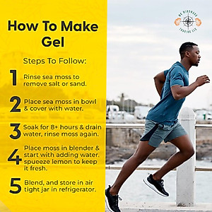 Certified Wild Harvested Gold Irish raw Sea Moss from St.Lucia,Makes 165 oz gel, Dr.Sebi Grade,Wild Harvested Powerful Antioxidants,Vitamins,Minerals and Nutrients All Natural,4 Ounce (Pack of 1)