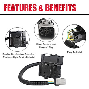 4 & 7 Pin Trailer Tow Wiring Harness Plug Fit for 2002-2004 Ford F250 F350 Super Duty Replaces# ‎2C3Z-13A576-DA Trailer Harness Connector Assembly with Mounting Bracket