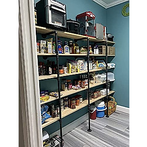 FOF FRIEND OF FAMILY Industrial Retro Wall Mount Iron Pipe Shelf,DIY Open Bookshelf,Hung Bracket,Home Improvement Kitchen Shelves,Tool Utility Shelves, Office Shelves,Ceiling Mount Shelf Shelves