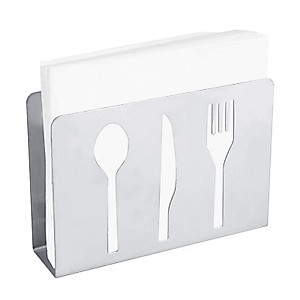Napkin Holder, Stainless Steel Tableware Pattern Napkin Rack, Kitchen Napkin Dispenser, Modern Serviette Holder Home Bar Restaurant Table Decor