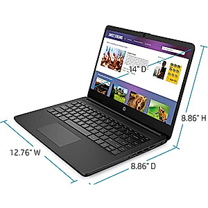 2022 HP Stream 14inch HD Display, Intel Celeron N4020 Dual-Core Processor, 4GB DDR4 Memory,128GB Storage(64GB eMMC+64GB Card),WiFi,Webcam,Bluetooth,1-Year Microsoft 365, Win10 S,Jet Black, TGCD bundle