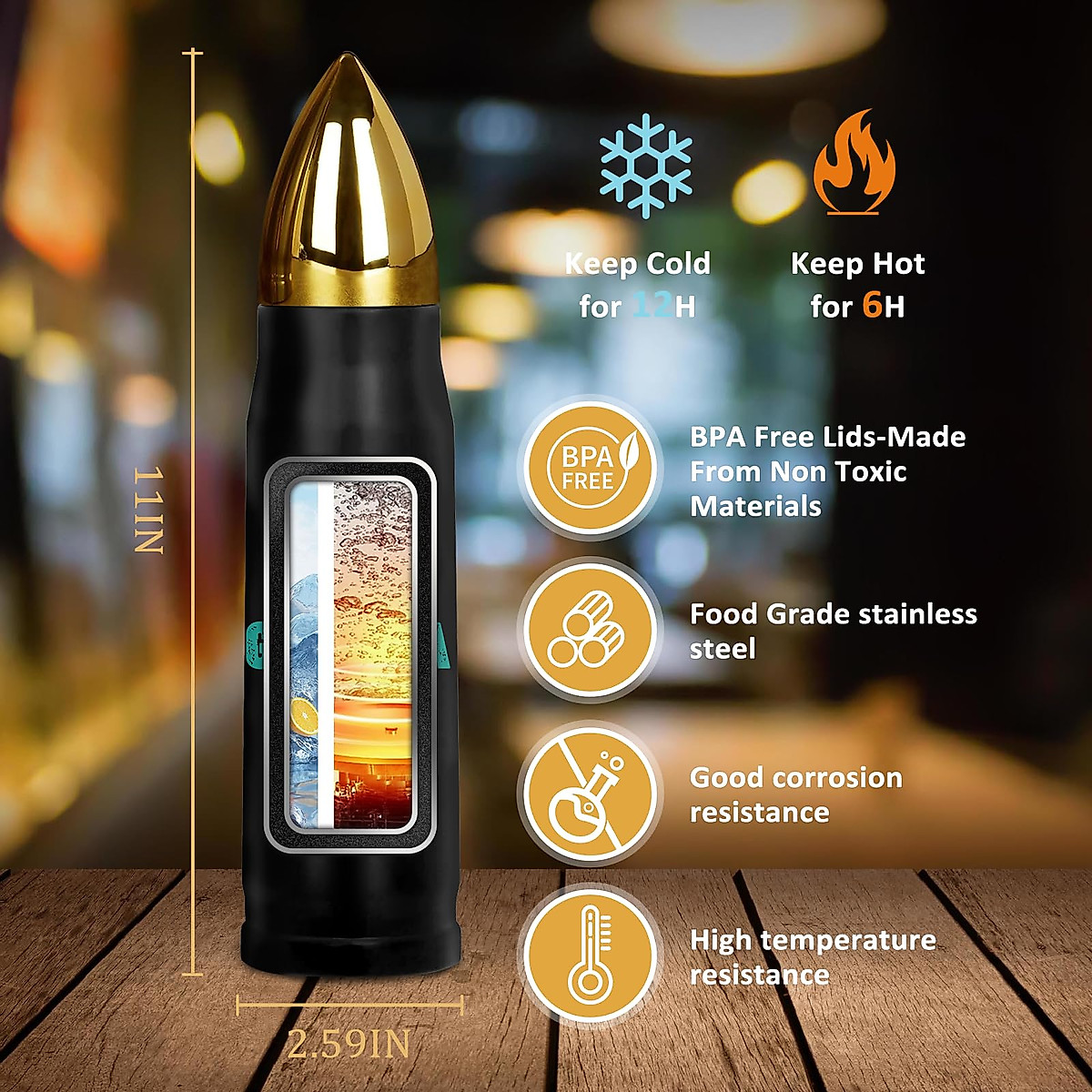 Gifts For Grandpa, Birthday Gifts For Grandfather, Grandpas Bullet Insulated Tumbler 17 Oz, Best Present For Grandpa, Grandfather Coffee Cup