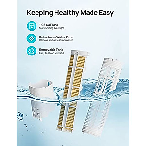 Dreo Evaporative Air Cooler, 40” Cooling Fan with 80° Oscillating, Humidifying, Removable Water Tank, Remote Control, 3 Speeds, 7H Timer, Personal Swamp Cooler, ‎White Cream, Large, DR-HEC001-W2