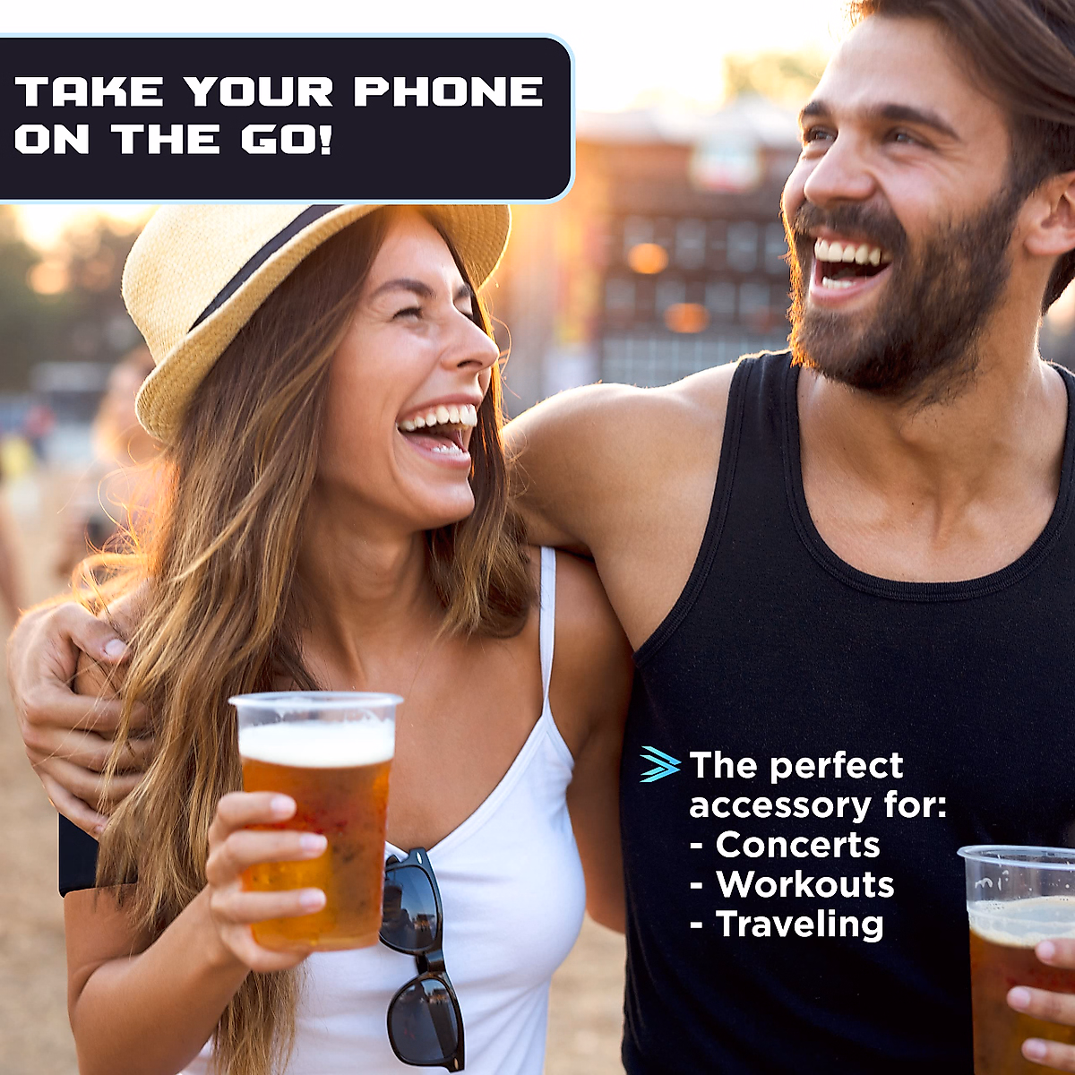 E Tronic Edge Phone Holder for Running, Cell Phone Arm Bands with Reflective Logo, Phone Strap Armband Fits iPhone and Android, Use for Running, Walking, Hiking and Biking, Black, XL