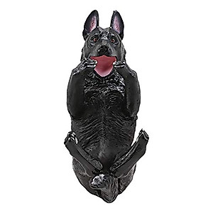 Ebros Lifelike Purebreed Pedigree Canine German Shepherd Dog Wine Bottle Holder Figurine As Kitchen Wine Cellar Countertop Centerpiece Home Decor Accent Dogs Puppies Statue (Black)