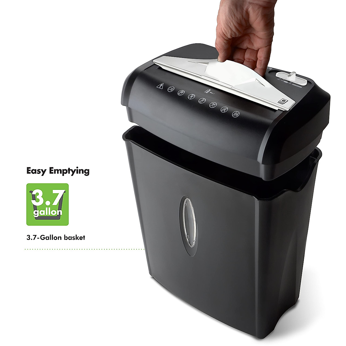 Aurora High Security Paper and Credit Card Shredder with 3.7-Gallon Wastebasket, 8-Sheet Cross-Cut with Basket