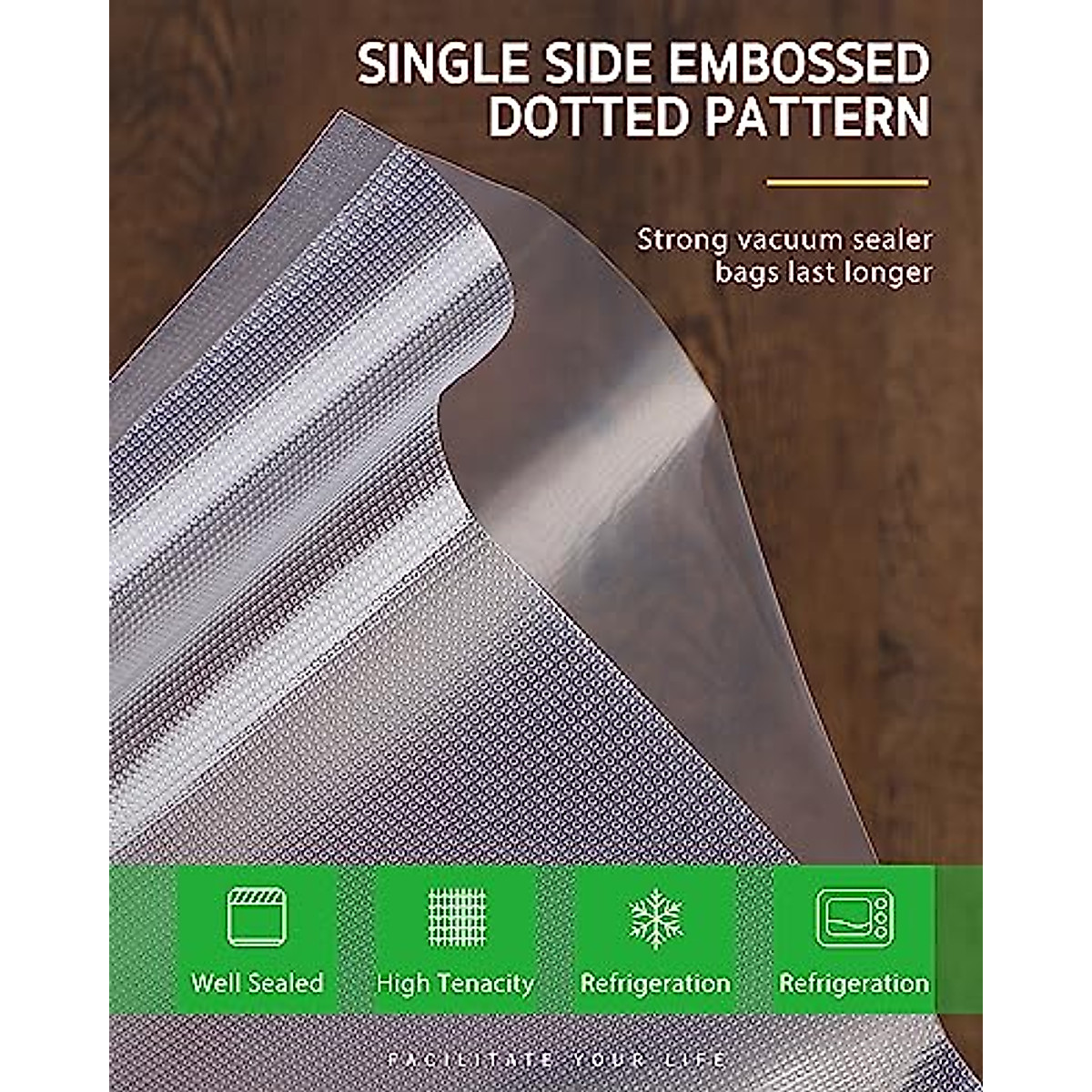 Syntus Vacuum Sealer Bags for Food,3 Rolls 11" x 20' Commercial Grade Bag Rolls, Food Vac Bags for Storage, Meal Prep or Sous Vide