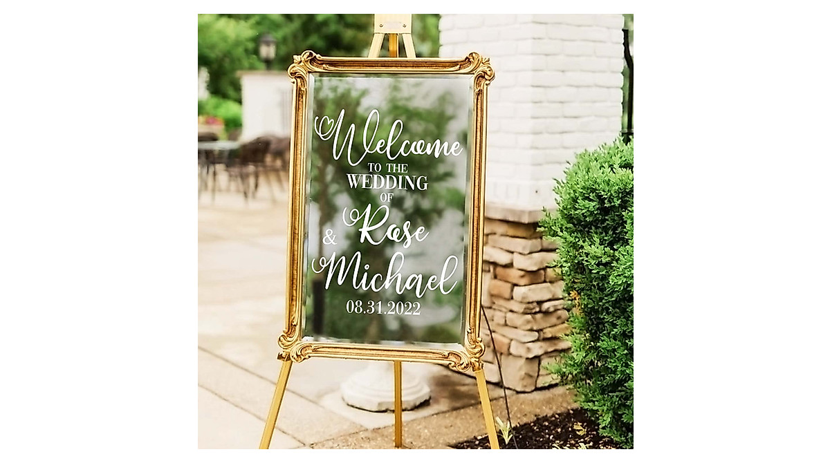 Custom Wedding Decal - Personalized Vinyl Greeting Sign
