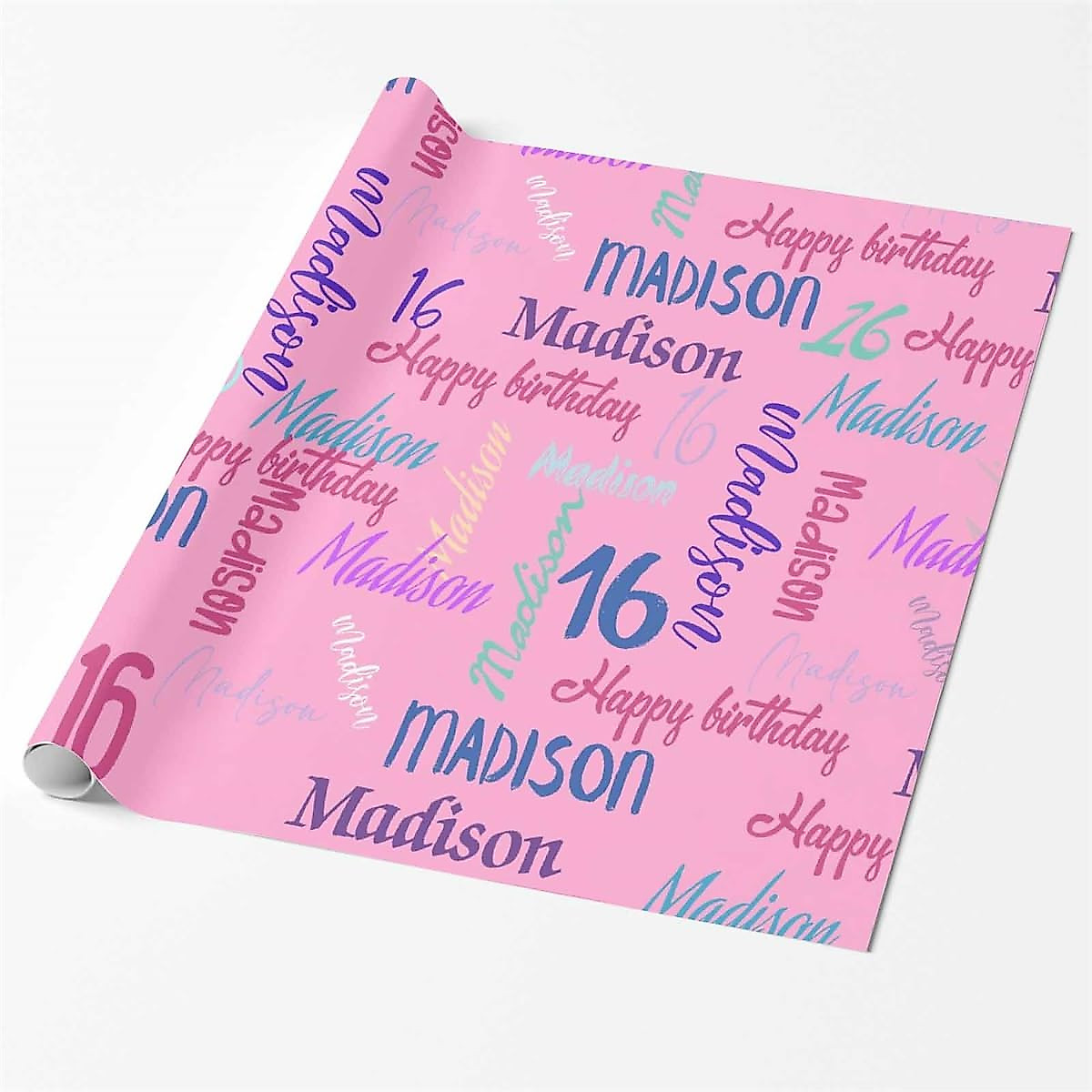 MyPupSocks Custom Name Gift Wrap Birthday Wrapping Paper Boy Girl Baby Birthday Wrapping Paper Gift Wrap for Kids Best Friend