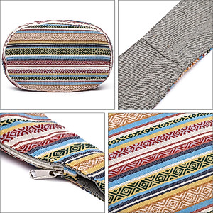 Women Shoulder Handbags Fashion canvas Hippie Crossbody Bags Bohemian Animal Prints Hobo Bags (Off-white)